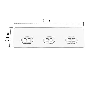 iPEGTOP 3PCS Transparent Adhesive for Shower Caddy Basket and Bathroom Shelf, 11 x 3.1 inches
