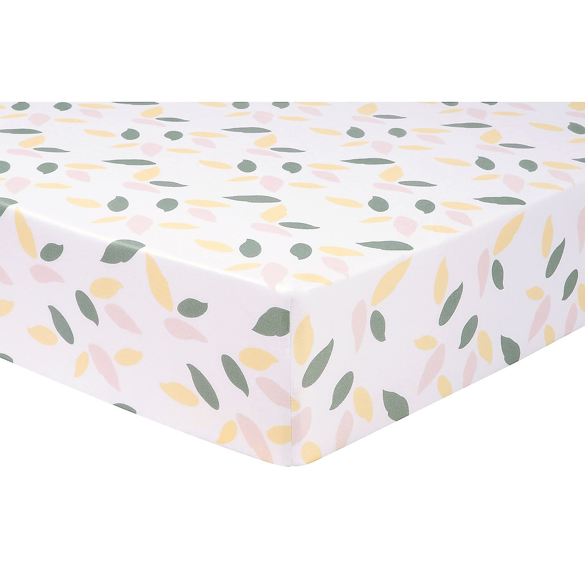 Trend Lab Modern Baby Crib Bedding Set for Girls | Lemon Floral 4 Piece Nursery Décor Quilt, 2 Fitted Crib Sheets, and Dust Ruffle Skirt - Pink, Yellow. Green, 80010