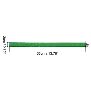 PATIKIL 0.8x13.8 Inch Bird Cage Perch, Parrot Stand Paw Grinding Stick Bird for Parakeet Cockatiel Cage Accessory, Green