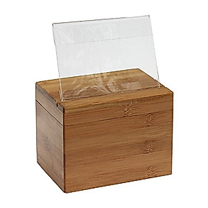 Oceanstar Bamboo Recipe Box with Divider, Natural, 6.80" W x 4.90" D x 5.10" H
