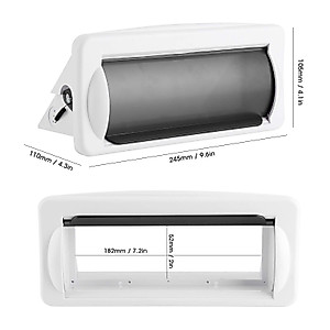 Aramox Water Resistant Marine Stereo Cover, ABS Marine Boat Single DIN DVD Waterproof Radio Cover Splash Guard Flush Mount White Shell
