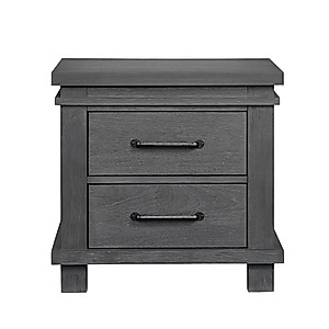 Soho Baby 43022210 Hampton Premium Soft Closing 2-Drawer Nightstand, Wire Brush Canyon Gray Finish