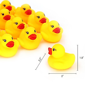 Novelty Place 48Pcs Rubber Duck Float Ducky Baby Bath Shower Toy, Yellow Mini Bath Duckies for Toddlers and Kids Birthday Gift Party Favor Bathtub Decoration