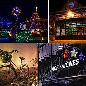 woohaha 2 Pack Solar Christmas Lights 39ft 100 LED 8 Modes Solar String Lights Waterproof Solar Fairy Lights for Garden, Patio, Fence, Balcony, Outdoors (100L-Multicolor)