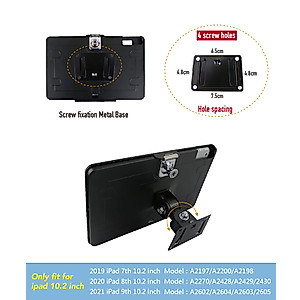 DDSHOW On Wall Mount Metal Bracket for iPad 10.2-Inch (Gen. 9th,8th,7th),with Anti Theft Security Lock&Key, Rotate Design Arbitrary Adjustment,Multi Angle,Metal,Screw Fixing,Black