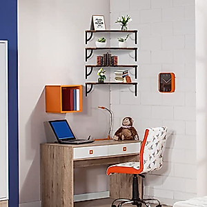 ANCEN Corner Floating Shelves Set of 4 Wall Mounted Wooden Storage Display Wall Shelves Decor for Living Room, Bathroom, Kitchen, Bedroom, Nursery Room,Garage and Office