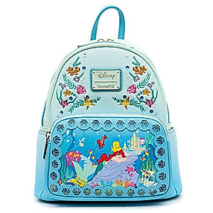 Loungefly Disney The Little Mermaid, Princess Stories Series Ariel Mini Backpack, Flounder Sebastian