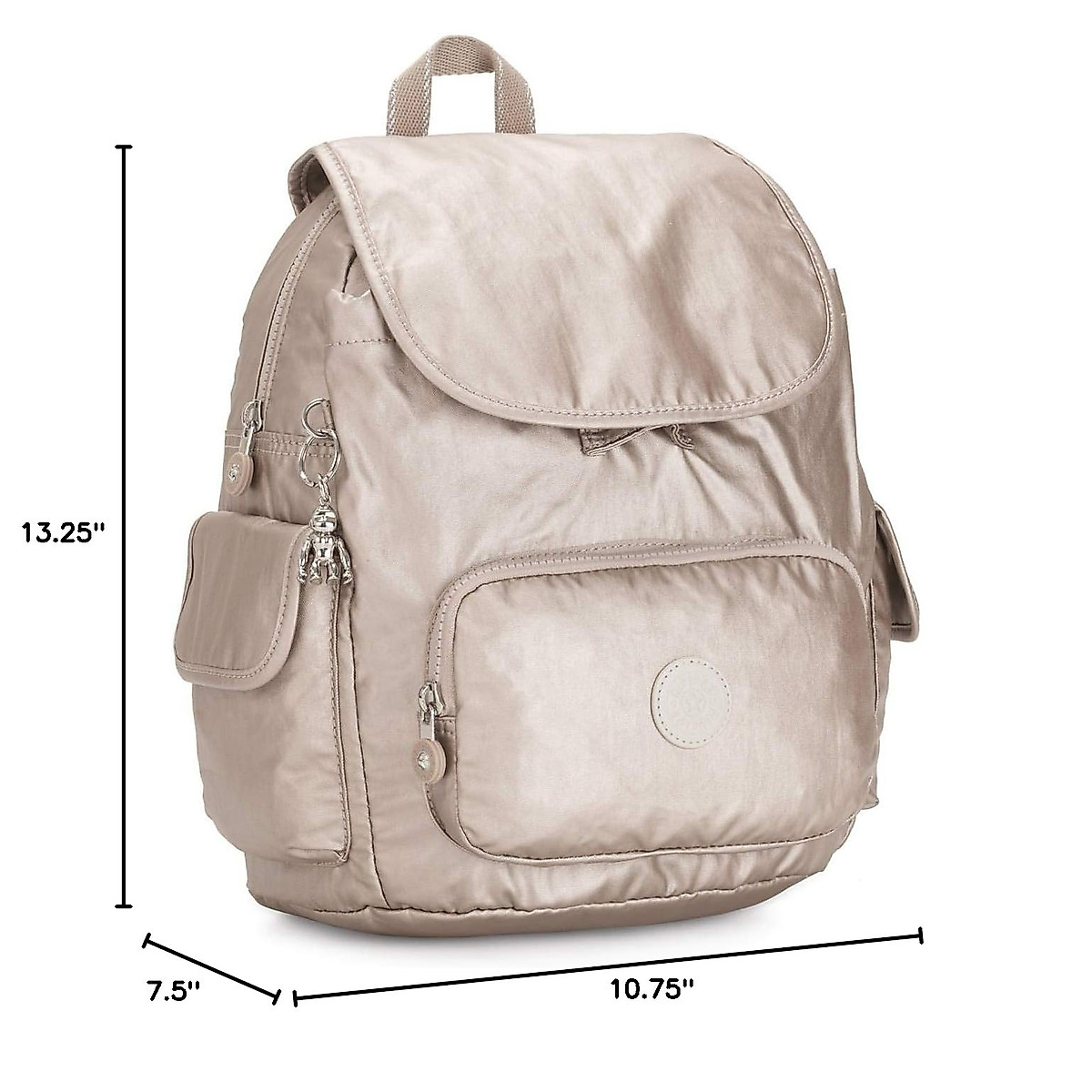 Kipling Women's City Pack Small Backpack, Lightweight Versatile Daypack, Nylon School Bag, Metallic Glow