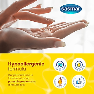 Sasmar Pina Colada Flavored Lubricant - Water-Based Personal Lube for Men, Women - Feels Natural, Long Lasting Formula, Paraben Free, Toy-Friendly and Condom Safe, Oral Lubricant for Couples - 60 ml