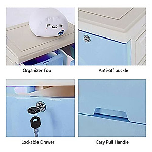 6 Drawers Plastic Storage Tower, 40 x 19.7 Inch Plastic Dresser Storage Tower Closet Organizer Storage Tower with Drawer Multi-layer Closet Organizer for Home, Office, Bedroom (Blue)