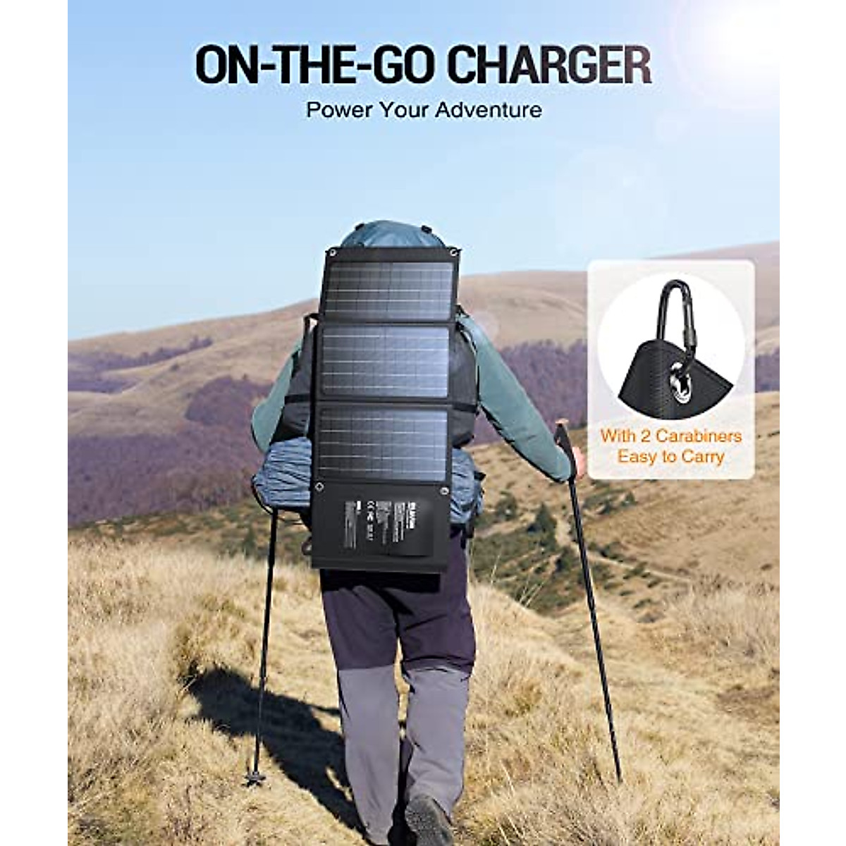 [Upgraded] BLAVOR 30W Solar Charger USB-A QC3.0 24W USB-C DC 30W Outputs, Foldable Solar Panel for Camping, IPX4 Waterproof, Solar Battery Charger Compatible with Solar Generators, Phones, Tablets