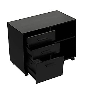 Hrooarem Lateral File Cabinet, Large Capacity Printer Stand with File Cabinet, Rolling File Cabinet for Home Office, Mobile Printer Filing Stand, CI-WJG-2021-BR002
