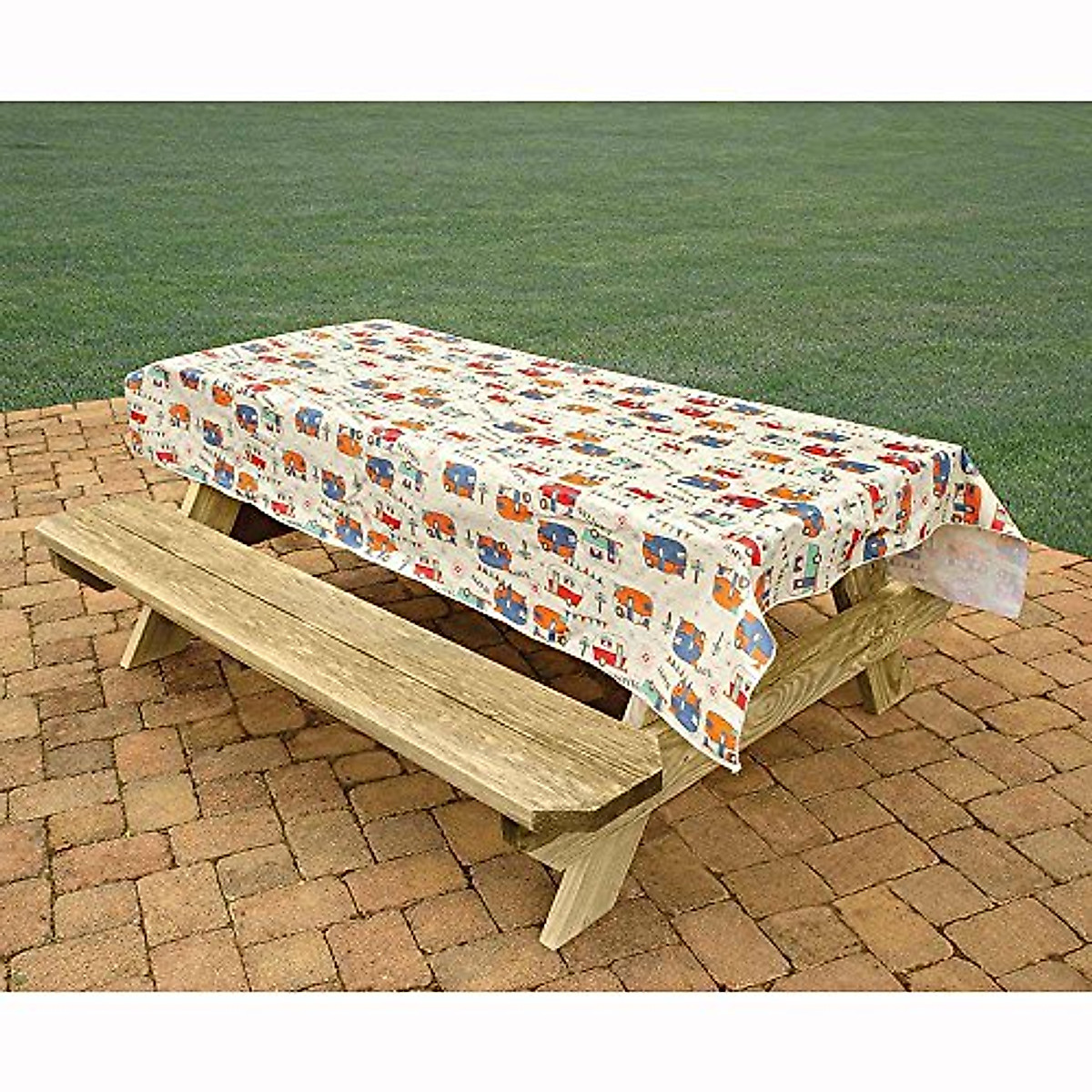 Bowery Direcsource Ltd Rectangular Polyvinyl Chloride (PVC) Camping Tablecloth, Camping Trails