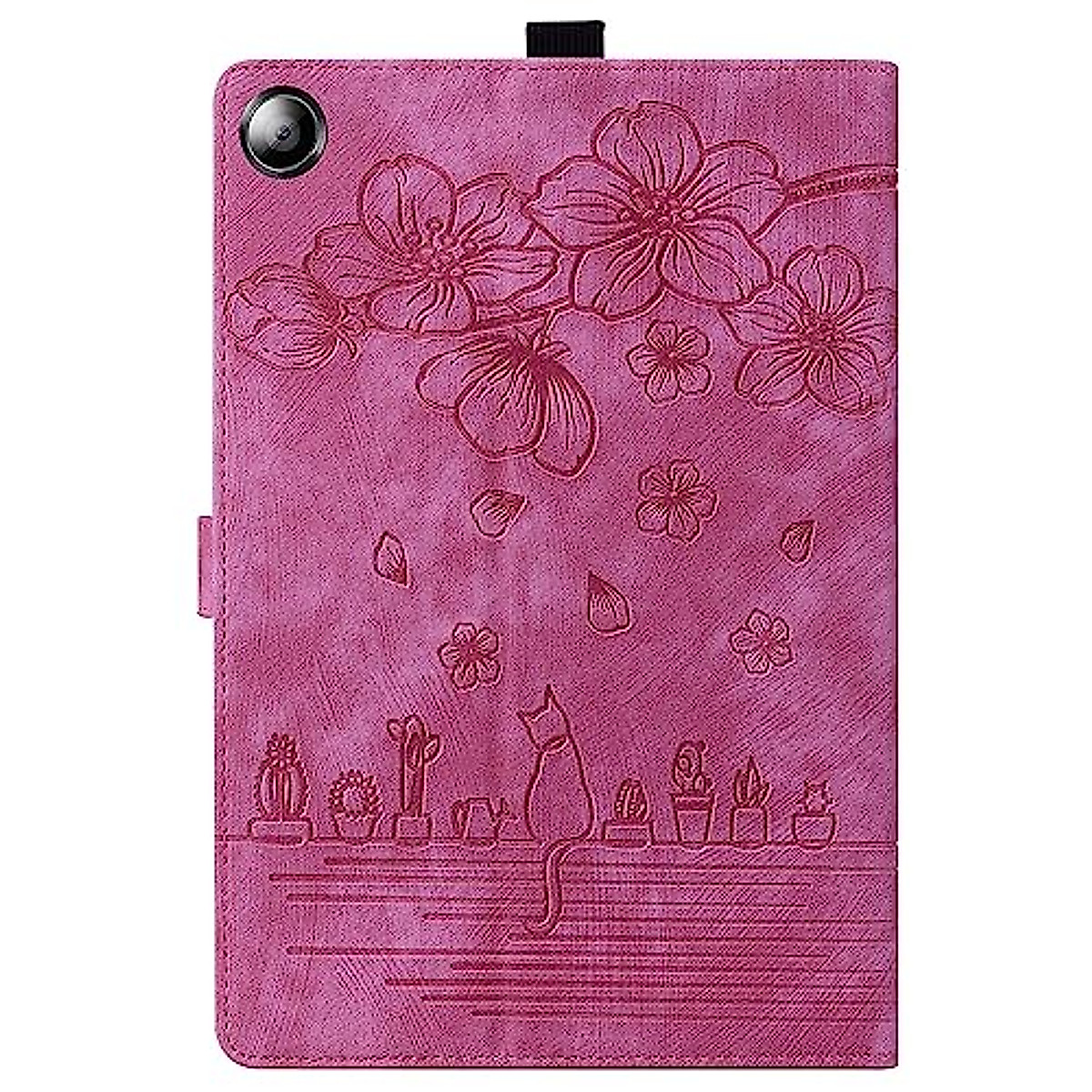 for Samsung Galaxy Tab A8 10.5 (2021) SM-X200 X205 Tablet Case TPU + PU Leather 2-Step Adjustment Kickstand Cover with Auto Wake/Sleep[Sakura & Cats] - 02