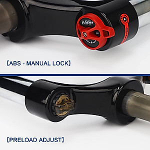 RUJIXU Bike Fat Fork 20 Inch 4.0" Tire Air Suspension Fork 1-1/8" Disc Brake Bicycle QR 9mm Travel 100mm Manual Lock Snow Beach XC MTB Bicycle Accessories Delivery from USA (Color : White)