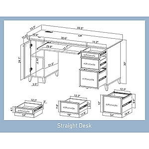 Realspace® Koru 60"W Straight Computer Desk With Integrated Power & Charging, Natural Oak