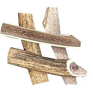 hotspot pets Premium Split Elk Antlers for Dogs - 7+ Inch Large Dog Antler Chews (4 Pack) Naturally Shed Antler Bone for Large Breed Aggressive Chewers - Made in USA - Promotes Dental Hygiene