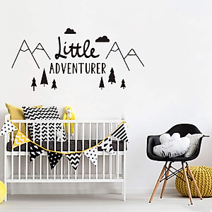The Tribal Mountain Little Adventure Wall Sticker Art Travel Adventures Mountains Wall Decal for Kids Room Nursery Room Bedroom Wall Art Murals Removable Boys Wall Poster QQ198 (57X27CM)