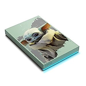 Seagate Grogu Drive Special Edition FireCuda External Hard Drive 2TB Officially-Licensed - 2.5 Inch USB 3.2 Gen 1 forced inspired Blue LED lighting with Rescue Services (STKL2000404)