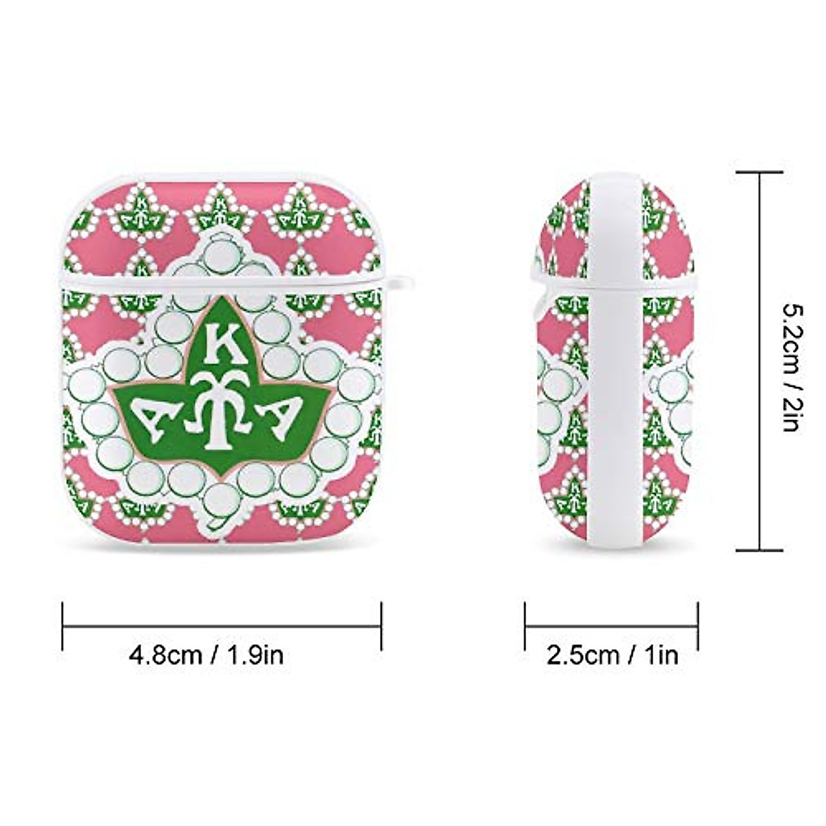 AKA SOR-ority Compatible with AirPods Case Shockproof Portable Protective Hard Silicone Case Cover Skin with Keychain for AirPods 2 & 1 Charging Case