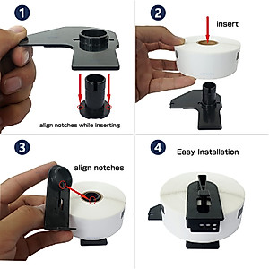 BETCKEY - Compatible Continuous Label Replacement for Brother DK-2205 (2-3/7" x 100'), Use with Brother QL Label Printers [10 Rolls/ + 2 Reusable Holder Frames]