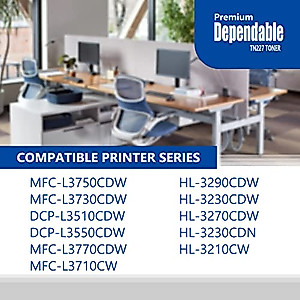 YOISNER TN227 TN-227 Toner Cartridge Black Compatible Replacement for Brother TN227 MFC-L3710CW L3770CDW L3750CDW HL-3210CW 3230CDW 3270CDW 3230CDN 3290CDW DCP-L3510CDW L3550CDW Printer, 1-Pack