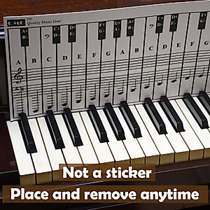 QMG Piano and Keyboard Note Chart for 88 Keys, Use Behind the Keys, Ideal Visual Tool for Beginners Learning Piano or Keyboard, Easy to Set Up