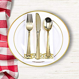 200 Pack Vplus Paper Napkins Guest Towels Disposable Premium Quality 3-ply Dinner Napkins Disposable Soft, Absorbent, Party Napkins Wedding Napkins for Kitchen, Parties, Dinners or Events (Gold)