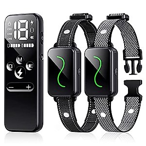 Vsezund Shock Collar for Dogs 2 Pack, Dog Training Collar with Remote, 3 Training Modes and Waterproof, Electric Dog Shockers for Small, Medium, Large Dogs