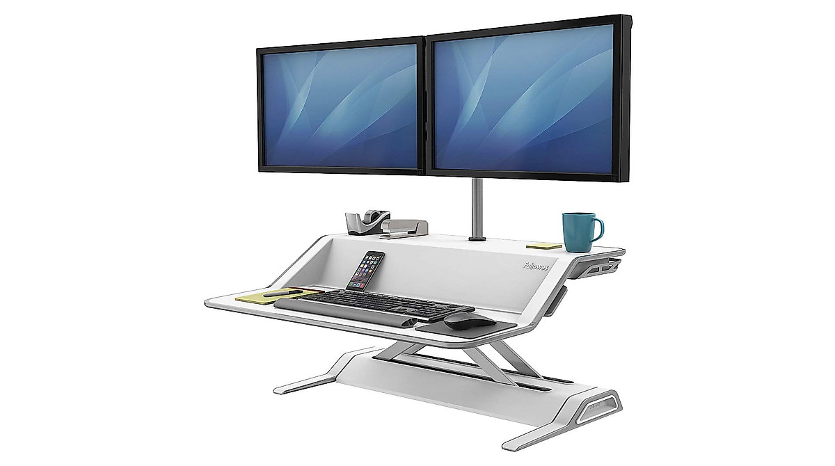 Fellowes Lotus Sit-Stand Workstation Desk - Adjustable & Fully Assembled