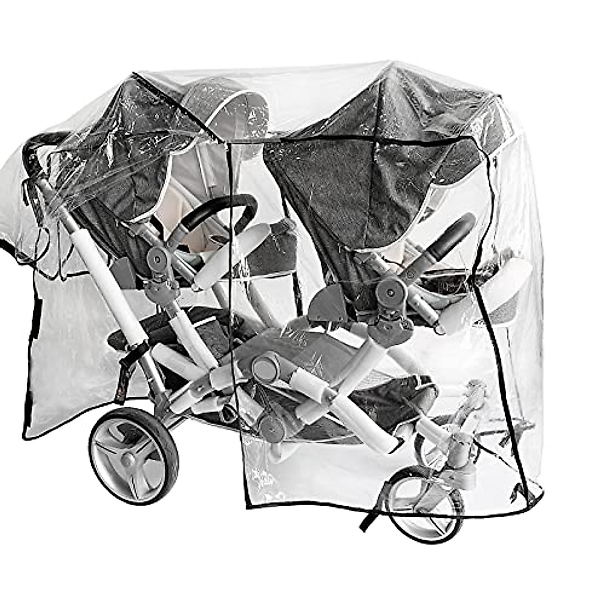 Double Stroller Rain Cover,Rain Cover for Double Tandem Stroller,Big Size Universal Rain and Wind Cover
