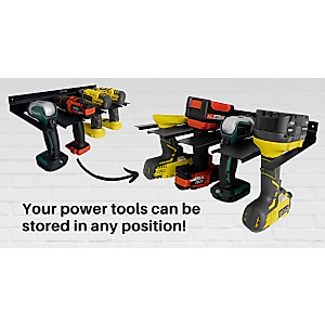 STOLUTION Drill Storage Rack | Holds 4 Drills | Heavy Duty & Sturdy | Wall Mounted Organizer for Garage, Shed, Workshop, Home, Shop | Easy to Install (Power Tool Organizer, Power Tool Rack)
