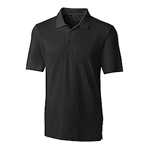 Cutter & Buck Forge Stretch Mens Big & Tall Polo, Black, XLT
