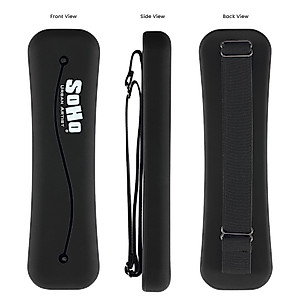 SoHo Silicone Pencil Case with Book Strap - Flexible Pouch for Pencils and Art Supplies - Black Protective Storage with Adjustable Elastic Strap to Attach to Sketchbooks, Bags, and Drawing Pads