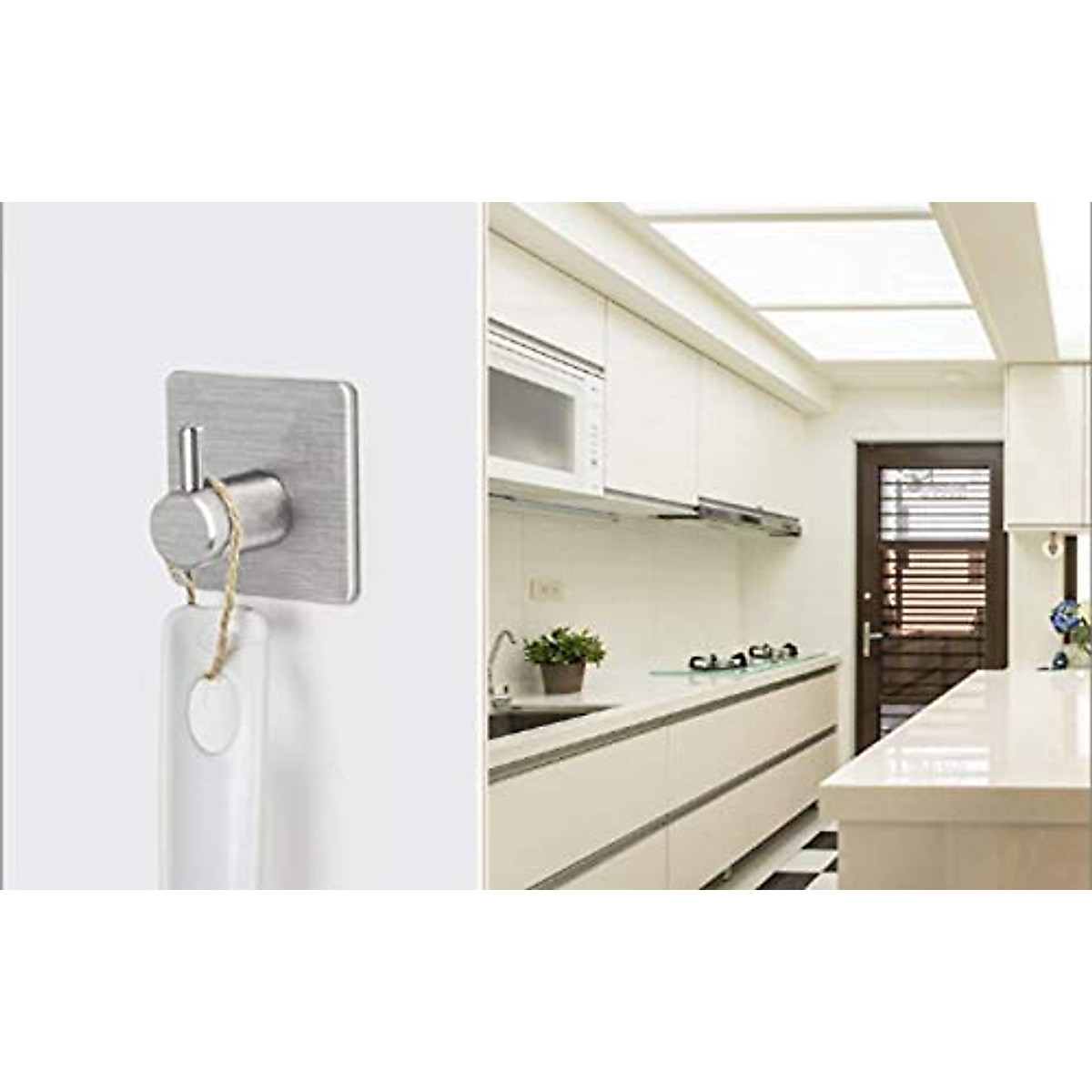 Adhesive Hooks,Wall Hooks Heavy Duty Hanger Bathroom Office Hooks for Hanging Kitchen Bathroom Home,Pack of 2 (Gold)