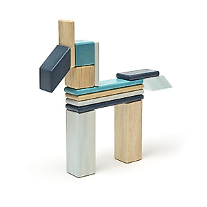 14 Piece Tegu Magnetic Wooden Block Set, Blues
