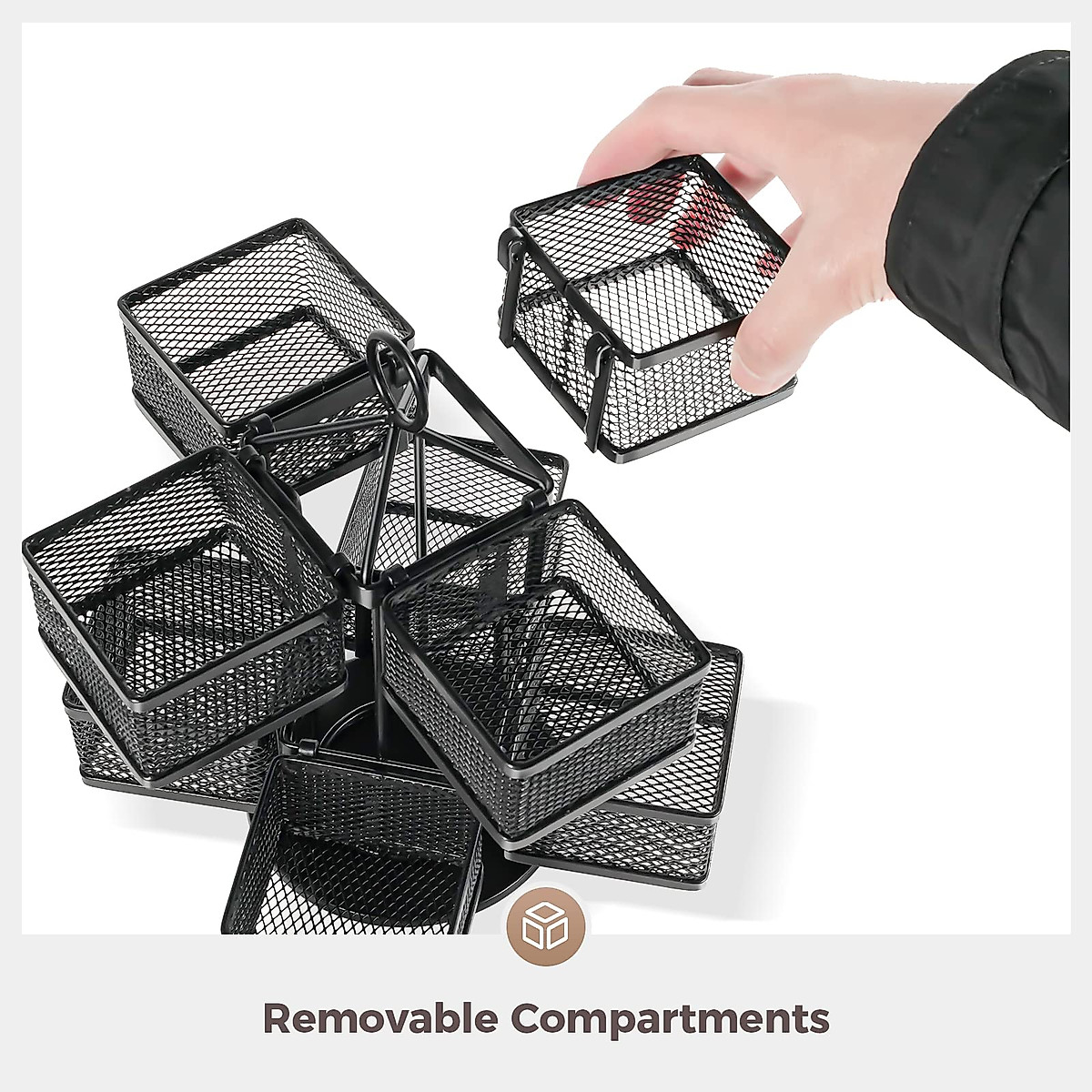 Puricon Non-Adhesive Shelf Liner Bundle with Tea Bag Organizer Storage Holder 360-Degrees Spinning Carousel