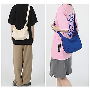 FRVXO Vintage Messenger Bag Travel Satchel Cute Shoulder Bag with Zipper Canvas Crossbody Bags for Women (Brown)