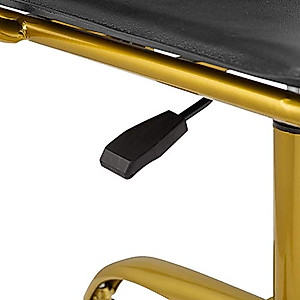 Modway Fuse Webbed Back Faux Leather and Gold Metal Adjustable Office Chair, Black