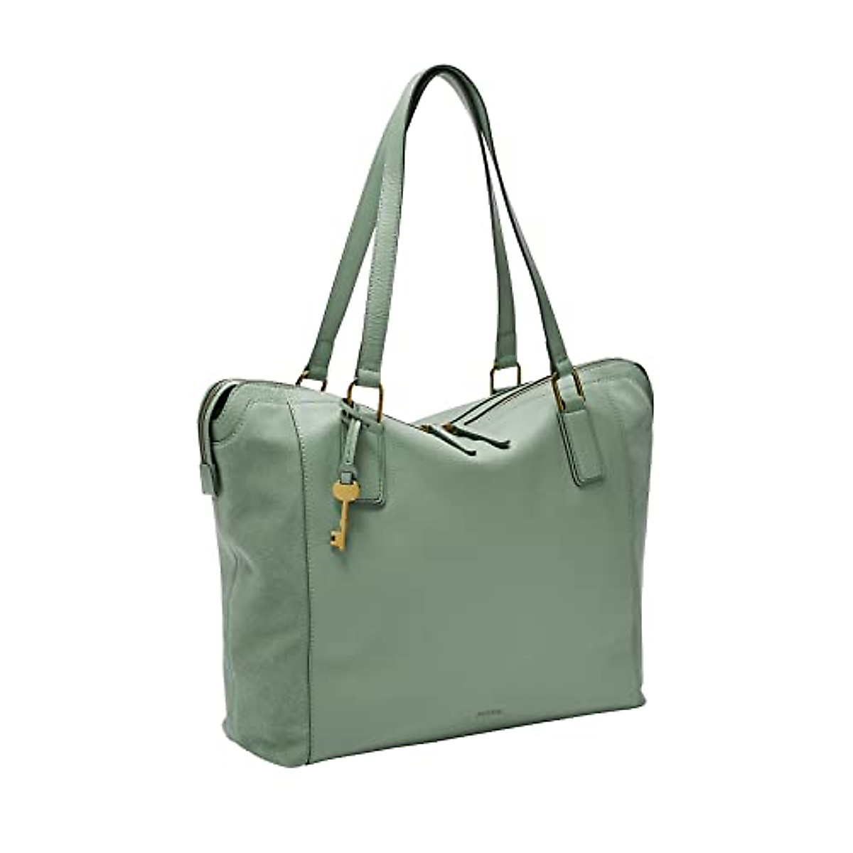 Fossil Women's Jacqueline Eco-Leather Tote Bag Purse Handbag, Sage (Model: ZB1682343)