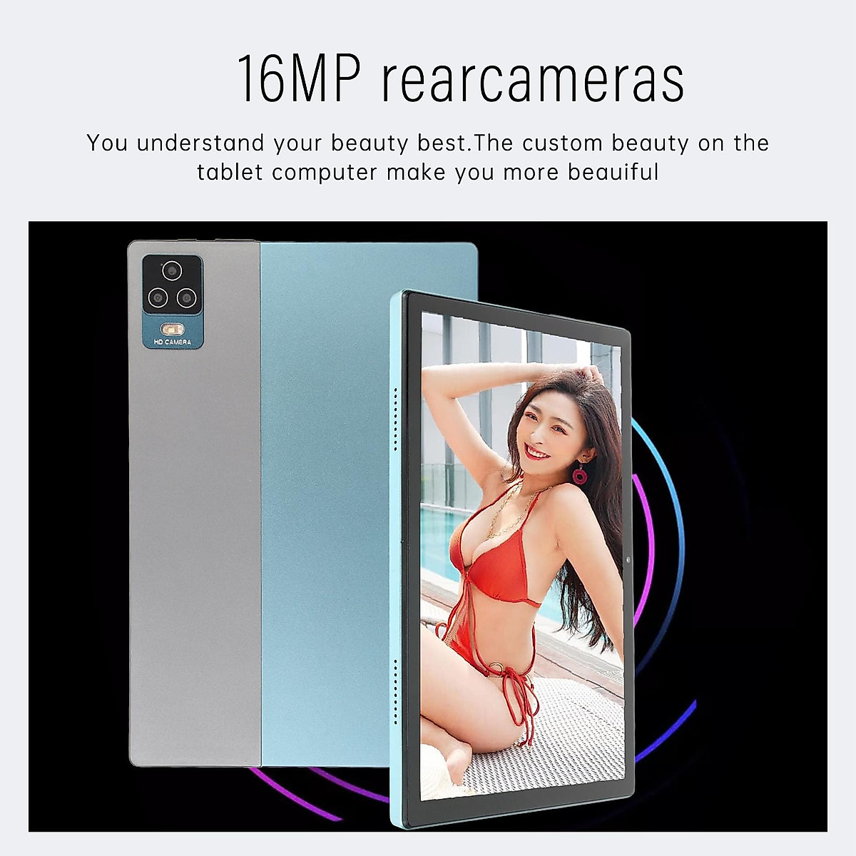 10.1 Inch Tablet PC, 100‑240V Capacitive Screen Tablet 8GB RAM 256GB ROM 8 Core Processor for Android 12 System Clear Dual Speakers for Home (US Plug)
