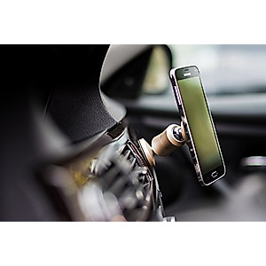 CLUTCHIT The Original Dual Magnetic Movable Phone Holder and Tablet Mount (Matte Black)