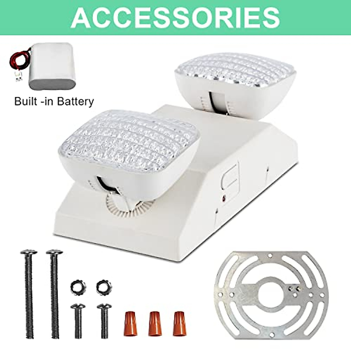 OSTEK LED Emergency Exit Lighting Fixtures with 90 Minutes Long Backup Batteries, US Standard Adjustable Integrated LED Emergency Light for Commercial Hallways, Stairways, Fire Resistant