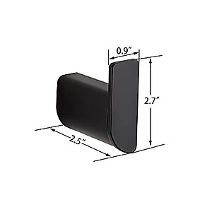 LUXJOY Bathroom Towel Hook Black, SUS304 Stainless Steel Robe Coat and Clothes Hook, Heavy Duty Waterproof Wall Hook for Bathroom & Kitchen, Wall Mounted Matte Black