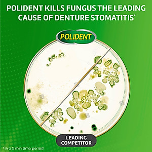 Polident 3-Minute Antibacterial Denture Cleanser - Mint, 3 Minute Whitening, 120 Count