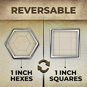 EverGame Dungeons & Dragons Game Mat (23x27), Ultimate DND Board Game Battle Map w/Dice Set, Double Sided w/Hex & Square Grid, Epic Role Playing Gaming Experience