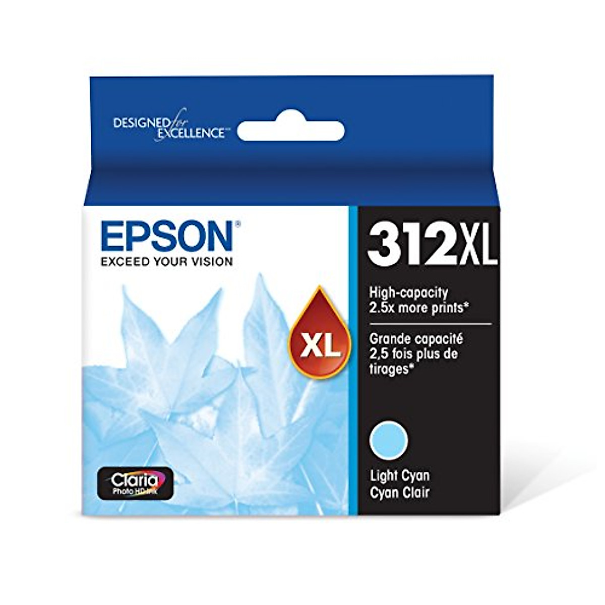 EPSON T312 Claria Photo HD -Ink High Capacity Light Cyan -Cartridge (T312XL520-S) for select Epson Expression Photo Printers