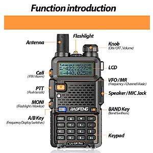 Baofeng UV-5RPro 8W 2Pack Ham Radio Two Way Radio More Radio Case One Programming Cable