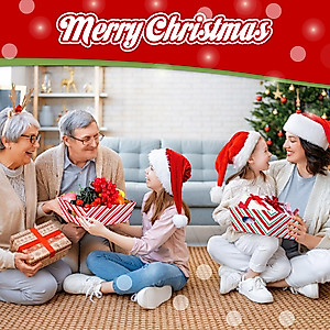 12 Pcs Christmas Basket For Gifts Empty Kit 9.8 x 8.3'' Red Green Candy Stripes Cardboard Basket to Fill Bulk with Handle Shrink Wrap Bags, Pull Bow, Raffle Gift for Holiday Xmas Decorations