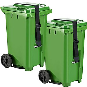YEESOOM Trash Can Locks for Animals: 2 Pack Adjustable Garbage Can Locks for Animals, Security Straps Trash Can Lid Lock to Keep Squirrels, Raccoons, Critters Out of The Trash